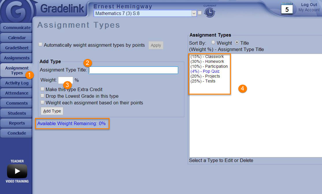 What Are Assignment Types Gradelink Support Community